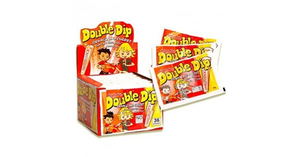 Double Dip Lollies Orange and Cherry Flavour - Pack of 36