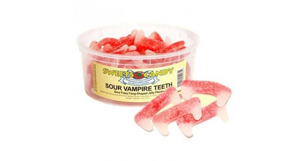 Fizzy Sour Jelly Vampire Teeth 600g - 1.5Ltr Tub