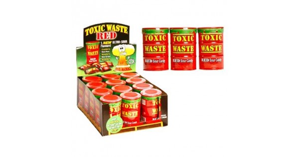 Toxic Waste Red - Ultra Sour Candy - 12 Pack